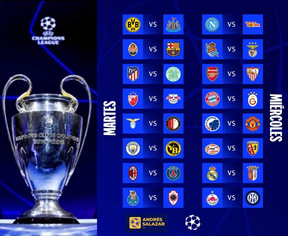 Así se jugará la cuarta fecha de la UEFA Champions League 2023/24 | Venezuela | Noti-America.com
